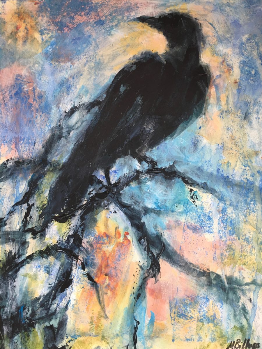 Crow Beauty - Acrylic, in Birds
