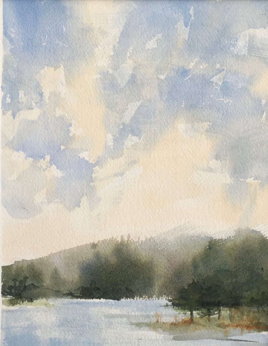 Sky Pattern - Watercolor , in Rivers and sreams, Landscapes, Lakes